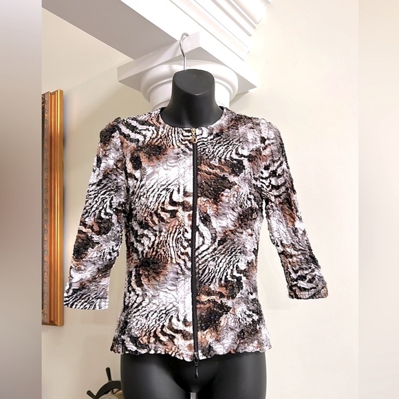 Joseph Ribkoff | Tops | Joseph Ribkoff Mob Wife Jacket Animal Print ...